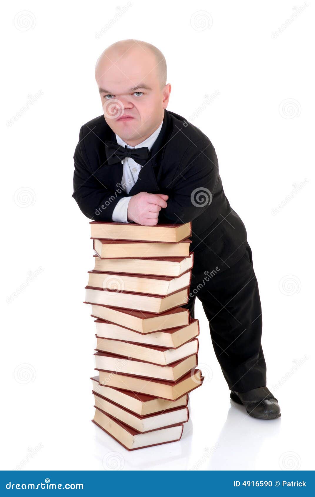 Dwarf, Little Man with Books Stock Photo - Image of encyclopedia ...