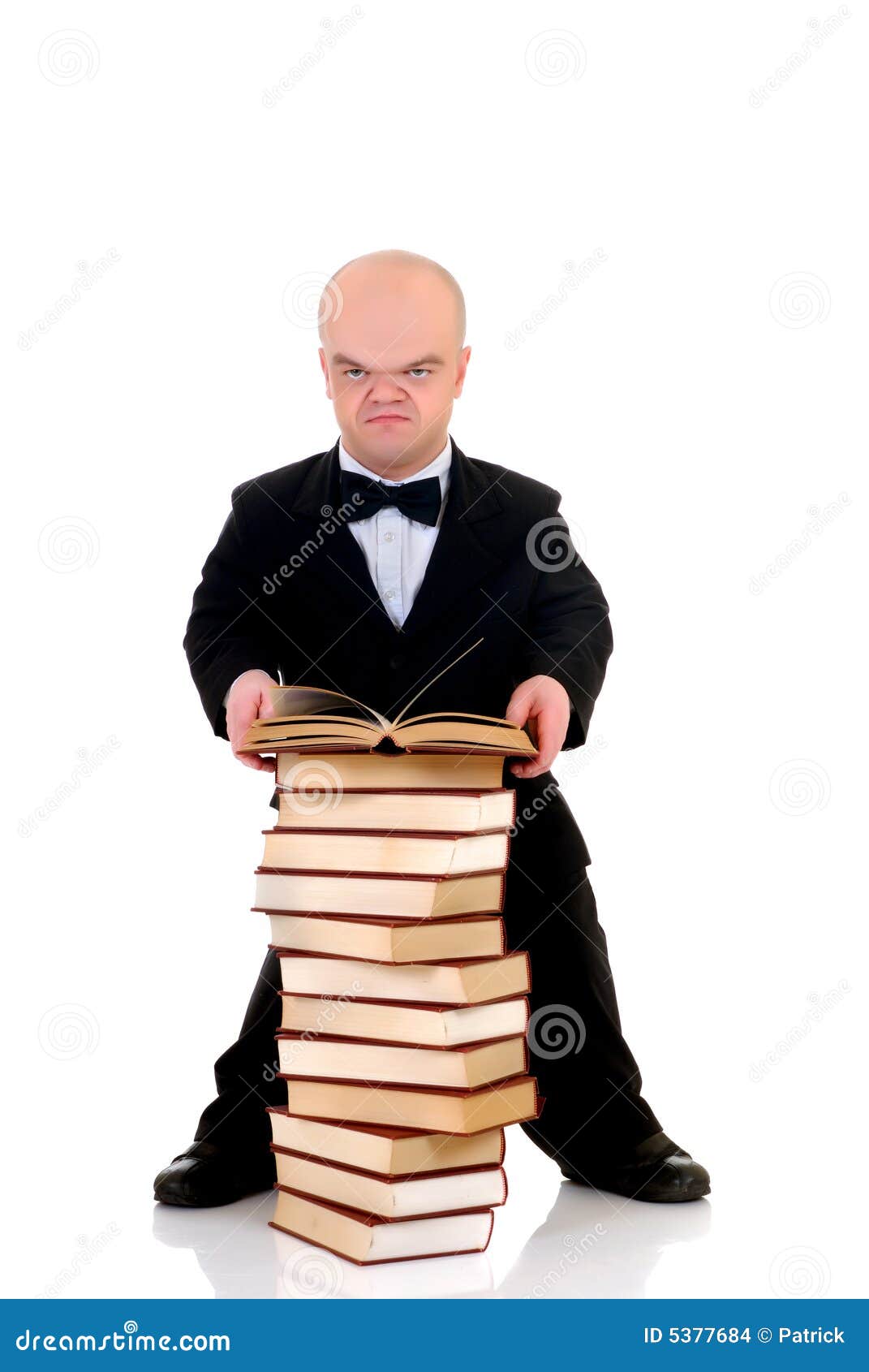Dwarf, Little Man with Books Stock Photo - Image of teach, genetic: 5377684