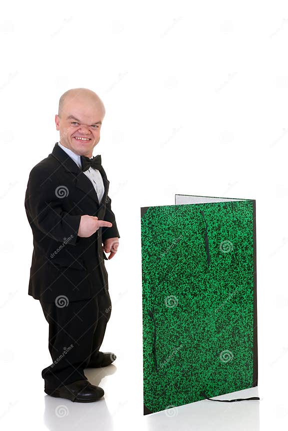 Dwarf, little man waiter stock image. Image of businessman - 6585009