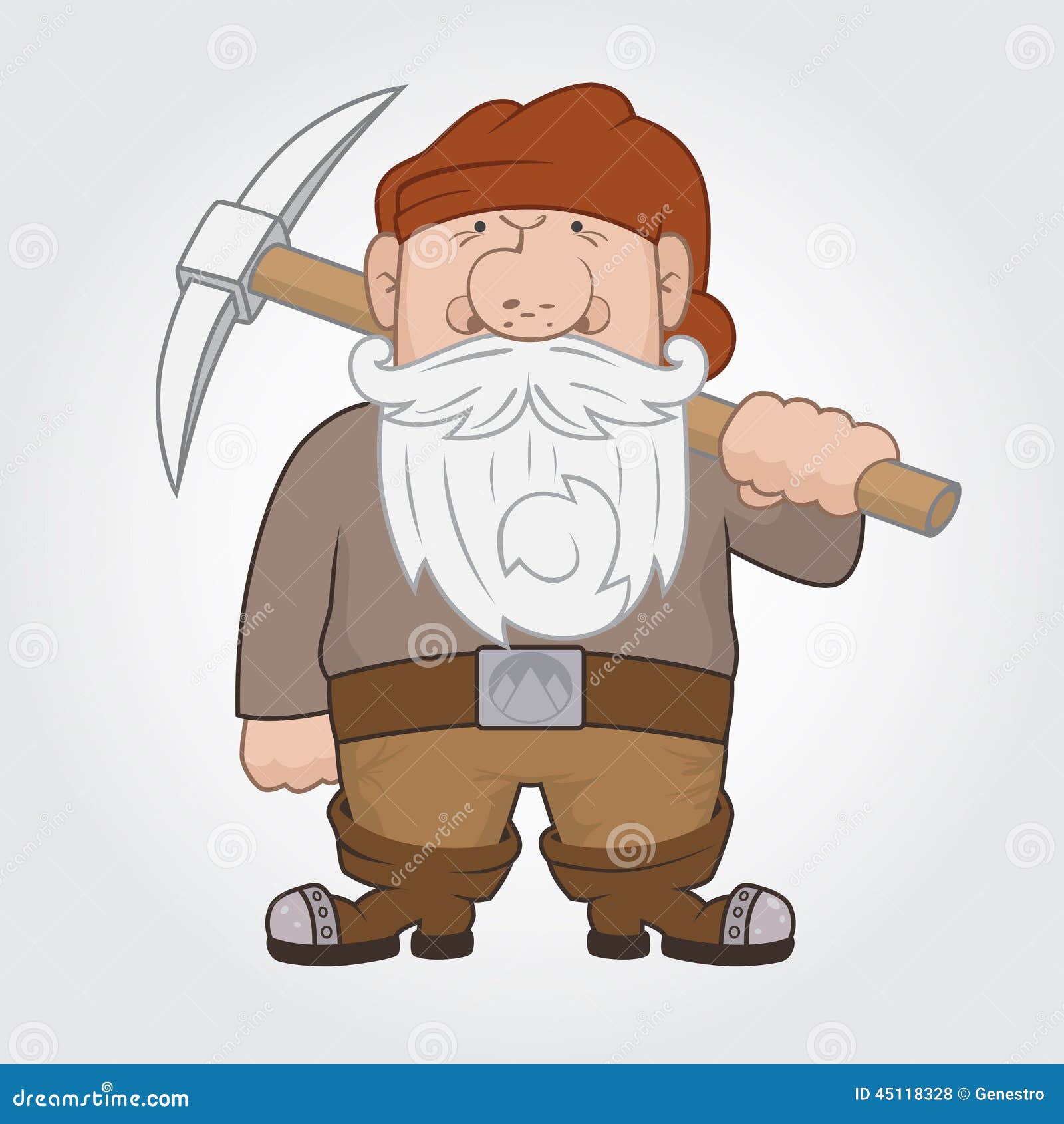 Dwarf with pick stock vector. Illustration of male, demon - 45118328