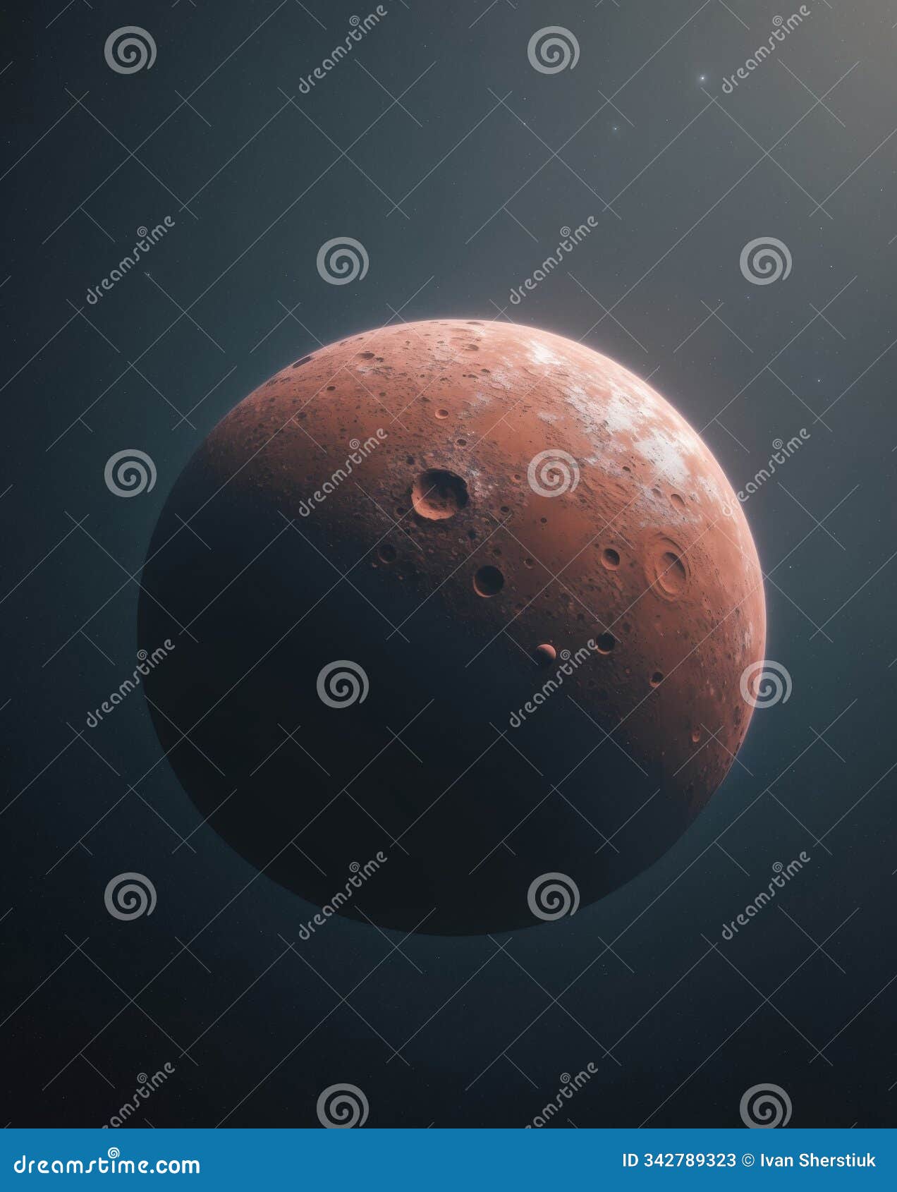 Dwarf Planet with Craters in Its Rusty Surface Orbited by Distant and ...