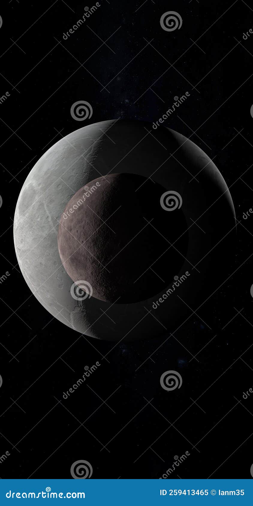 Dysnomia, Moon Of The Dwarf Planet Eris, Rotating. 3d Render Royalty ...