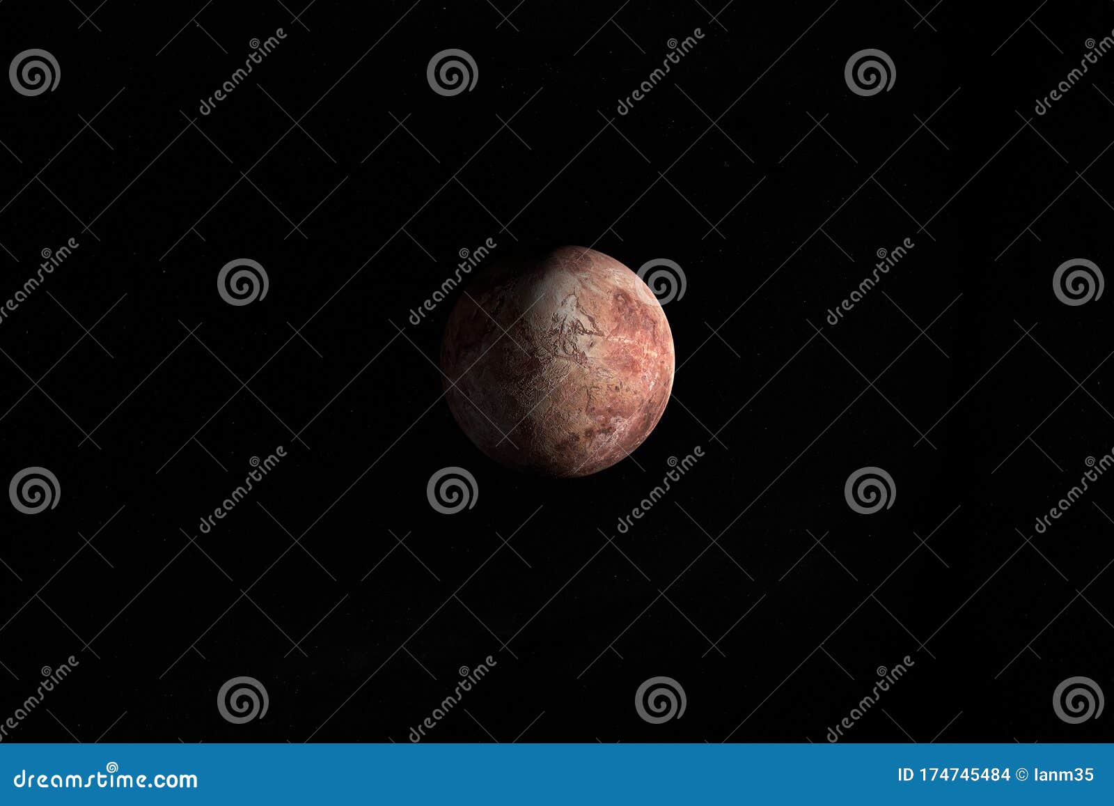 Dwarf Planet Makemake Rotating in the Outer Space. 3d Render Stock ...