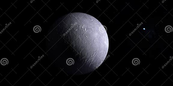 Dwarf Planet 90482 Orcus with Neptune Stock Illustration - Illustration ...