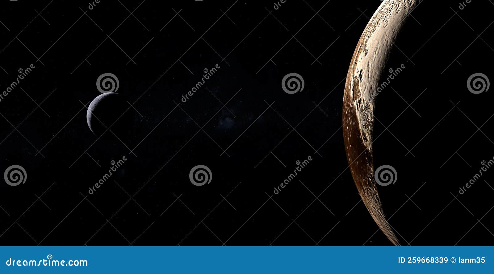 Dwarf Planet 90482 Orcus Orbiting Near Pluto Stock Illustration ...