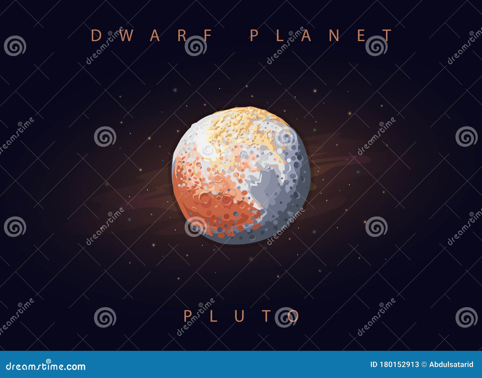 Pluto Planet Poster Cartoon Vector | CartoonDealer.com #59483135