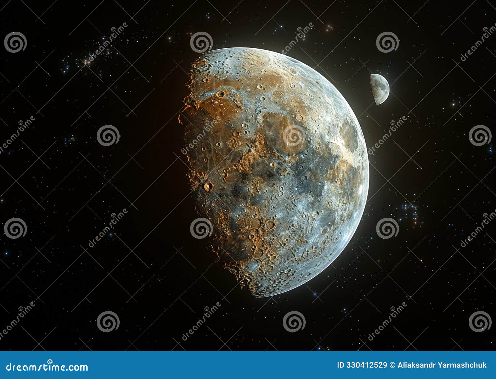 Dwarf Planet Pluto and Its Largest Satellite Charon Stock Illustration ...