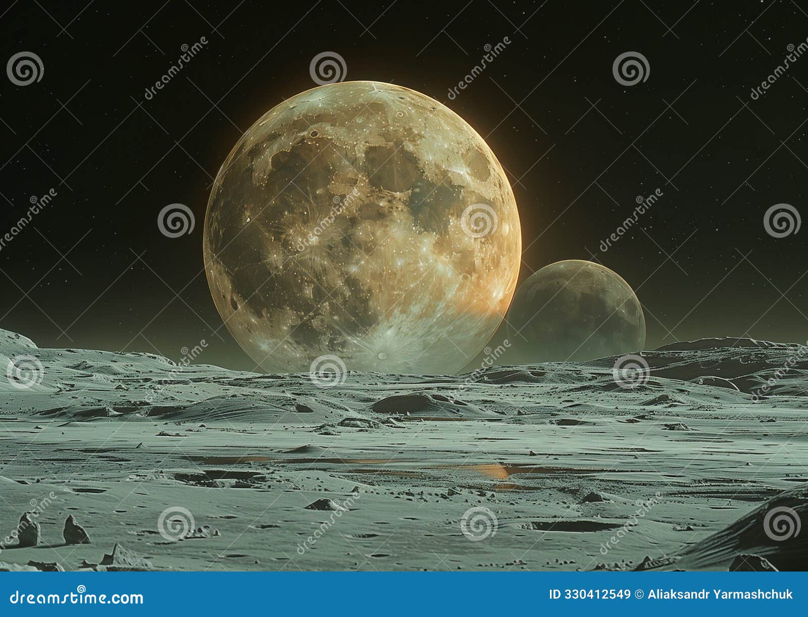 Dwarf Planet Pluto and Its Largest Satellite Charon Stock Illustration ...