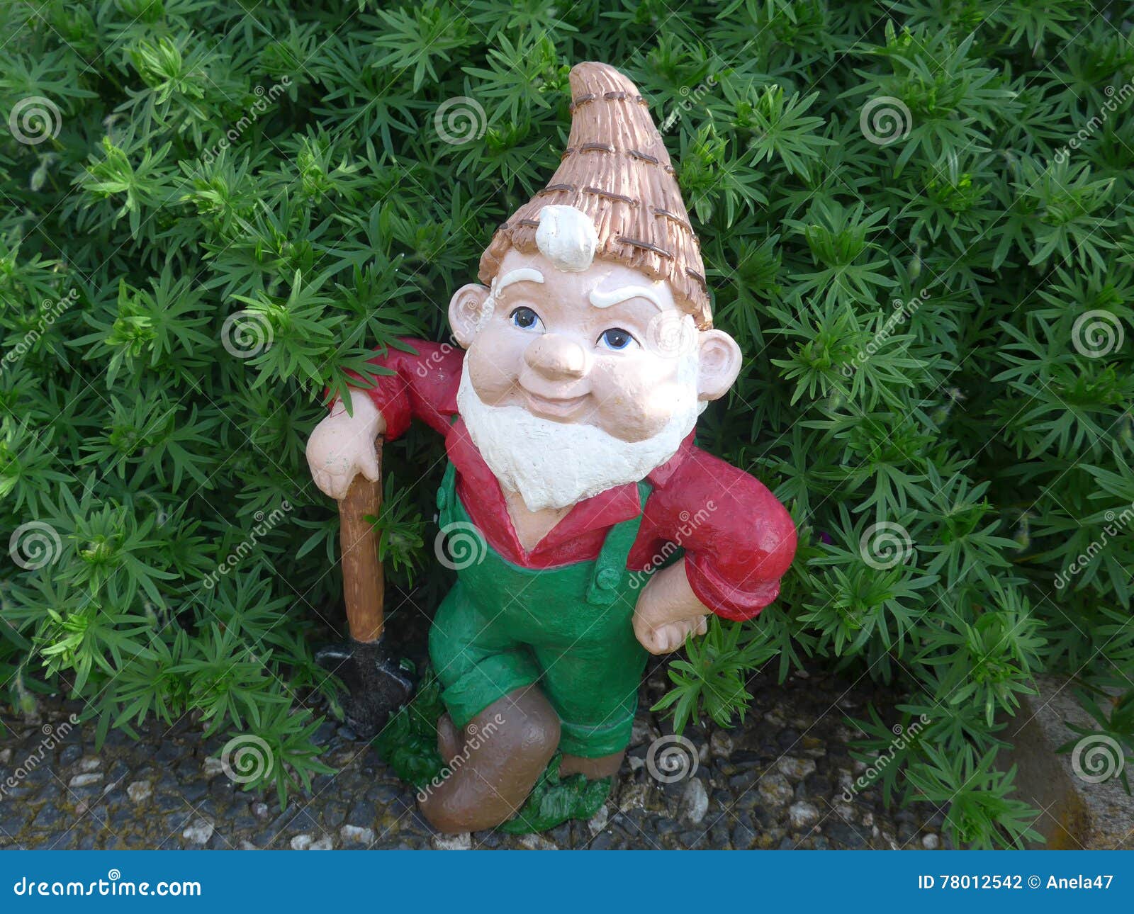 Funny dwarf with shovel stock photo. Image of leaves - 78012542