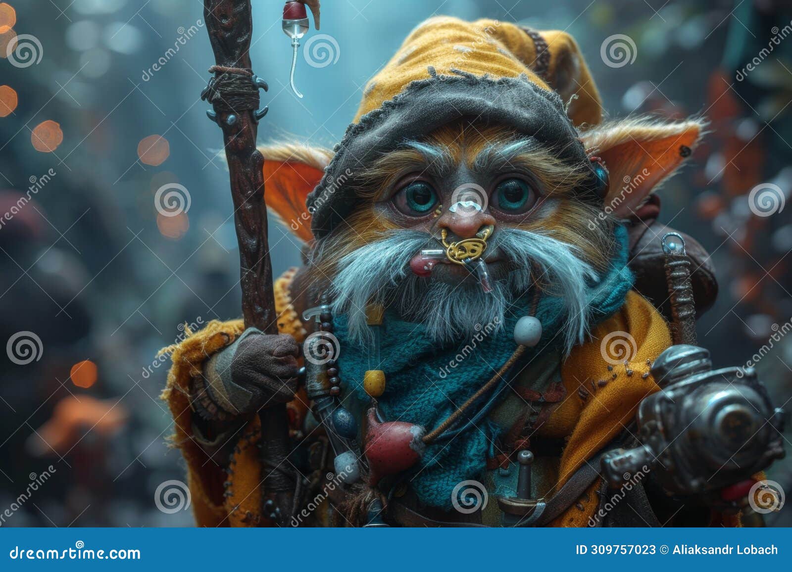 A Dwarf Wizard with a Cane. a Fabulous Bearded Wizard. a Fairy Dwarf ...