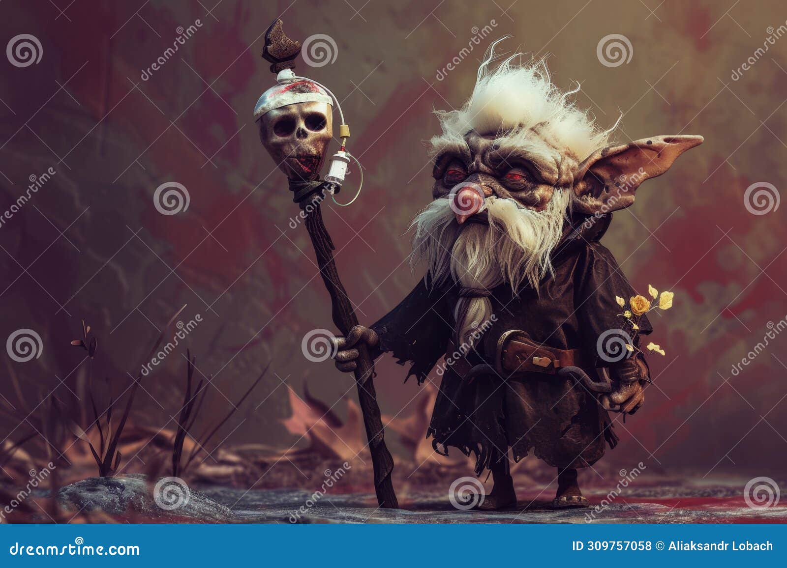 A Dwarf Wizard with a Cane. a Fabulous Bearded Wizard. a Fairy Dwarf ...