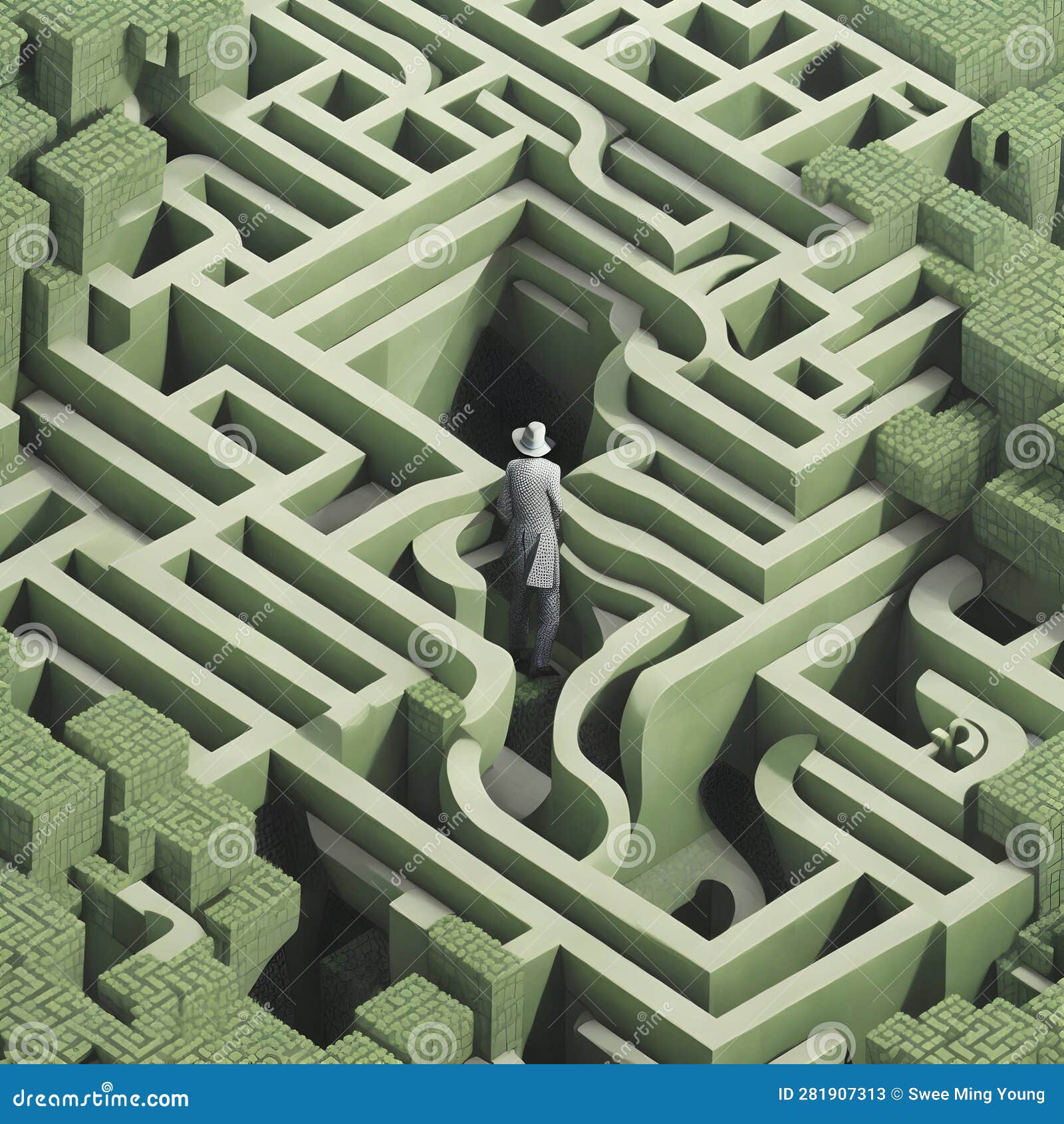 Dwarfed By A Towering 3D Hedge Maze Environment Which Inspired By The ...