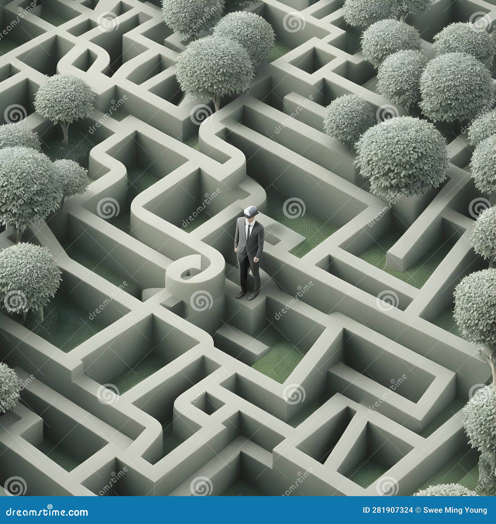 Dwarfed By A Towering 3D Hedge Maze Environment Which Inspired By The ...