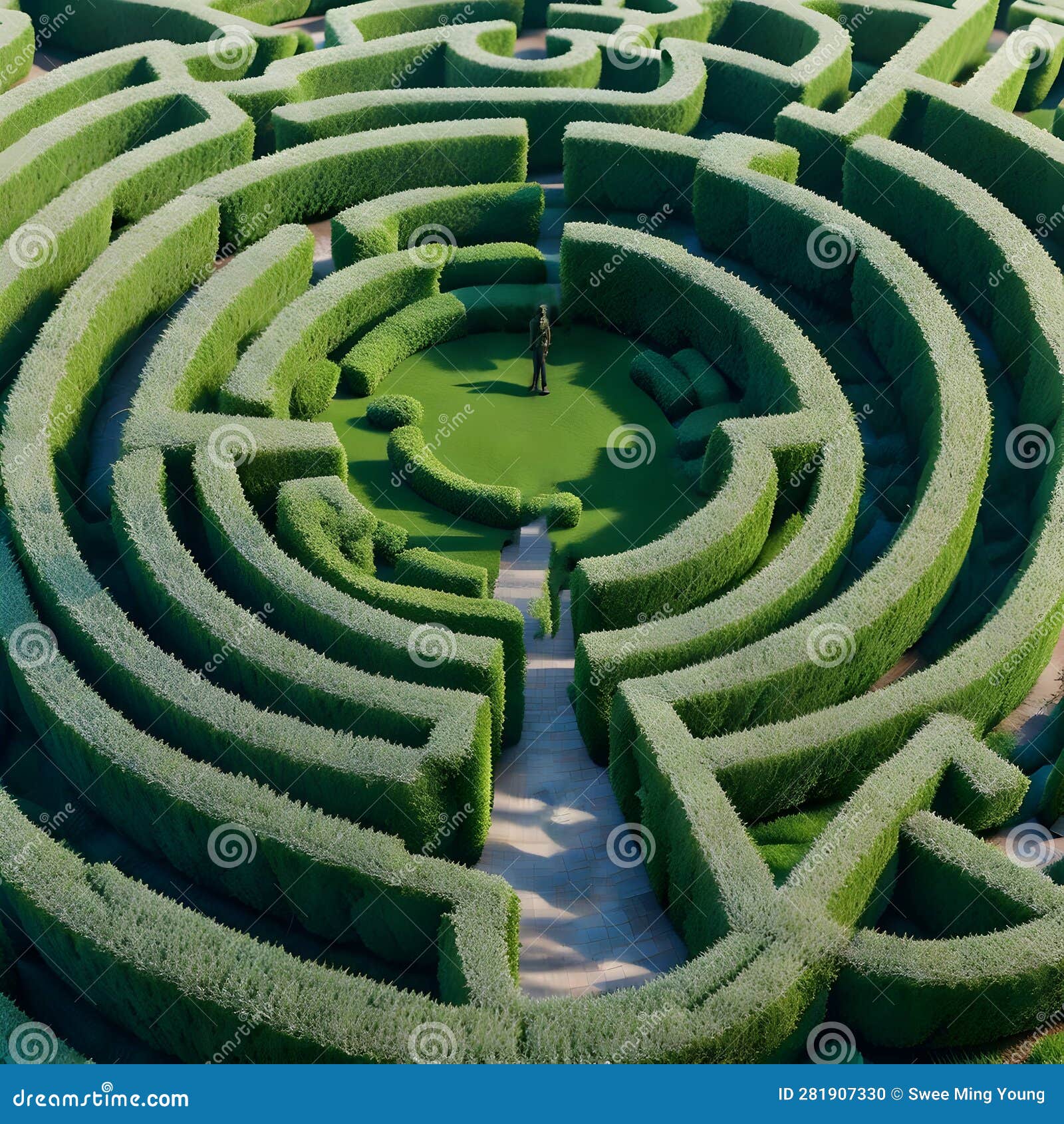 Dwarfed by a Towering 3D Hedge Maze Environment Which Inspired by the ...