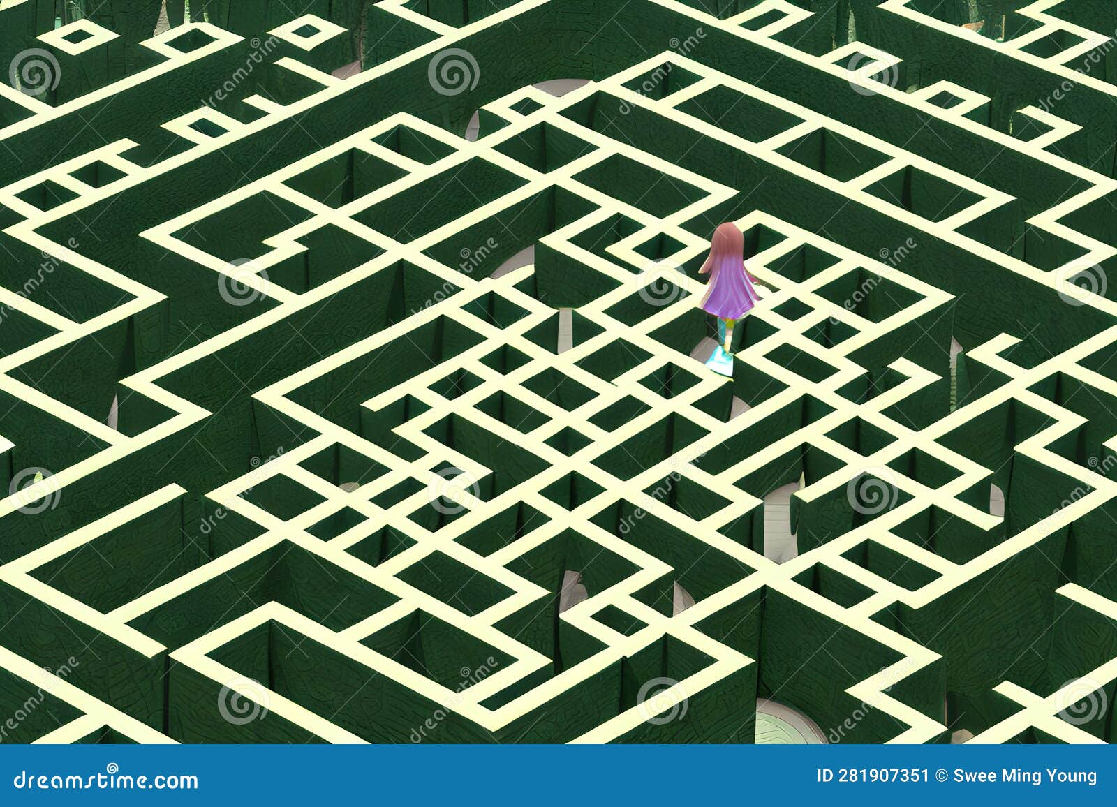 Dwarfed by a Towering 3D Hedge Maze Environment Which Inspired by the ...