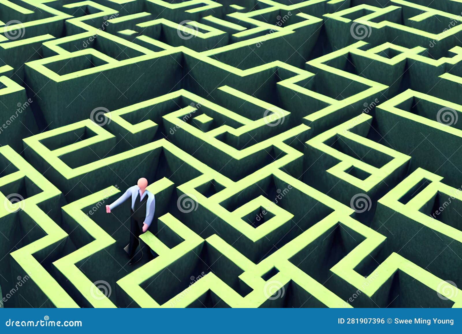 Dwarfed by a Towering 3D Hedge Maze Environment Which Inspired by the ...