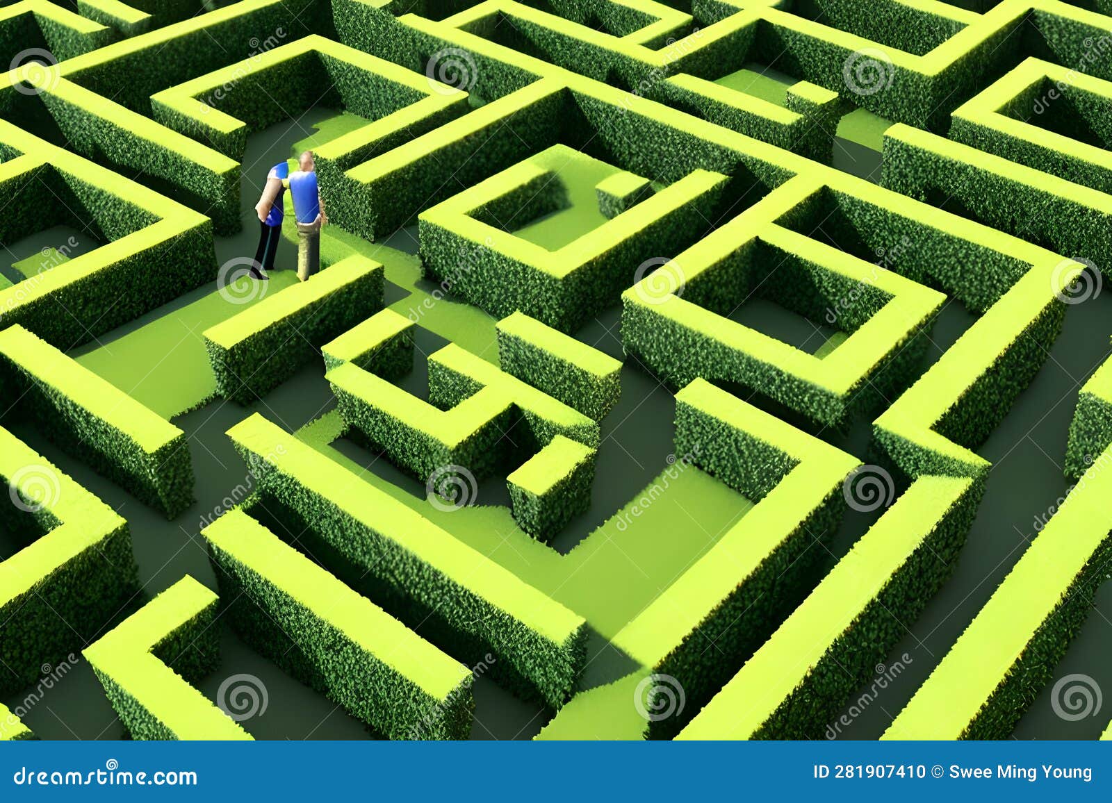 Dwarfed By A Towering 3D Hedge Maze Environment Which Inspired By The ...