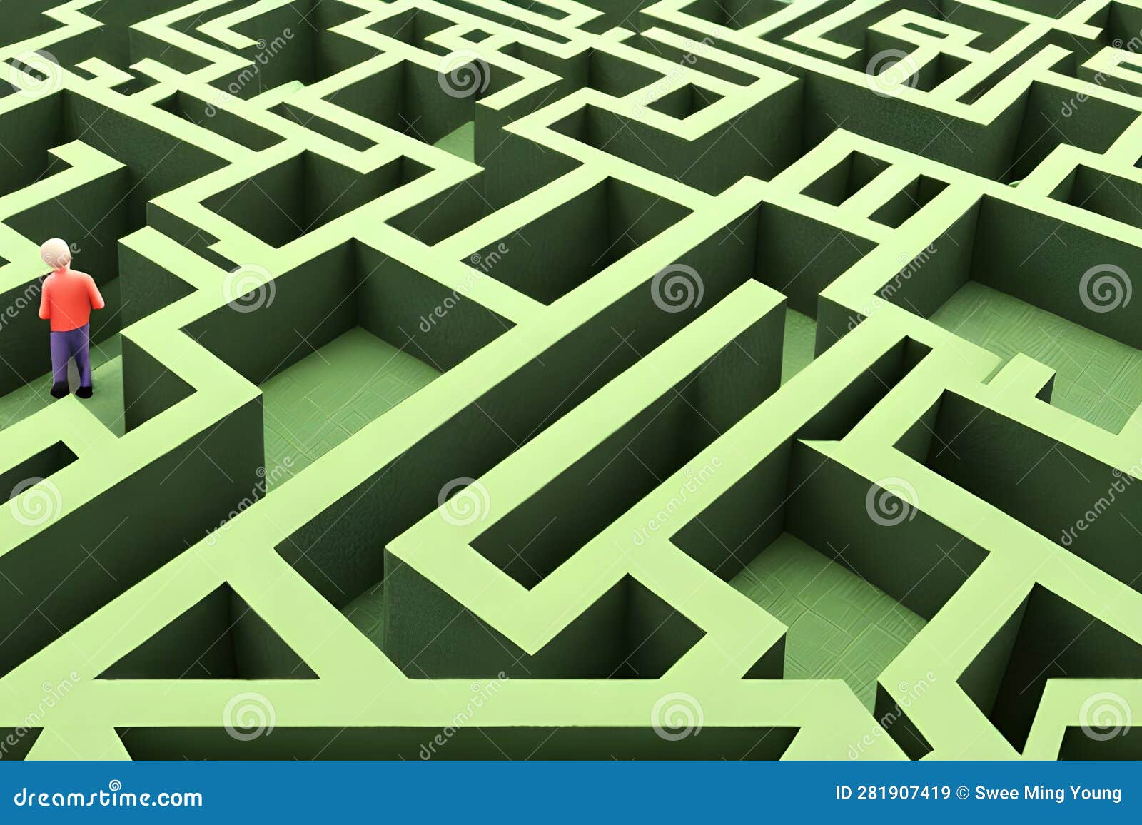 Dwarfed by a Towering 3D Hedge Maze Environment Which Inspired by the ...