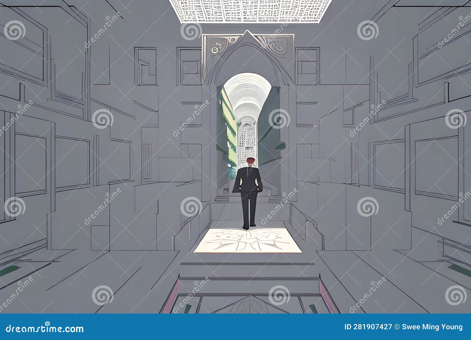 Dwarfed By A Towering 3D Hedge Maze Environment Which Inspired By The ...