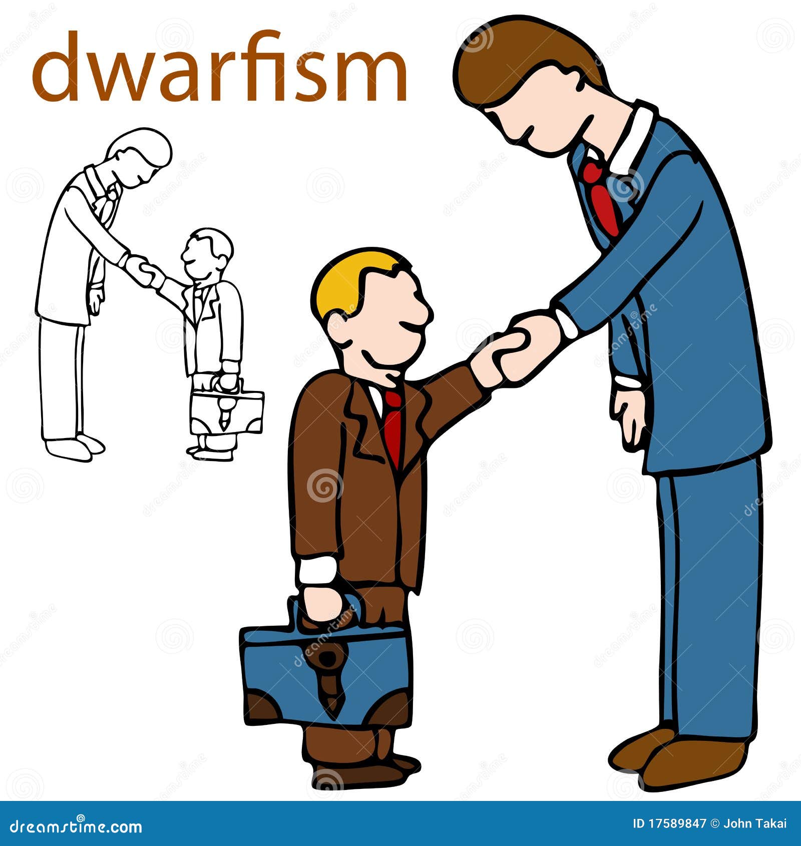 Dwarfism stock vector. Illustration of shaking, doodle - 17589847