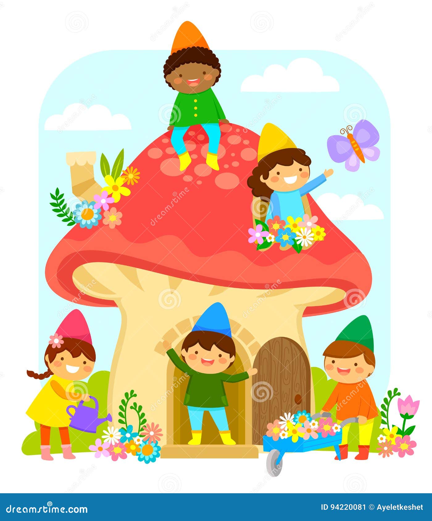 Little Dwarfs Feasting On Fridge Food Royalty-Free Stock Photography ...