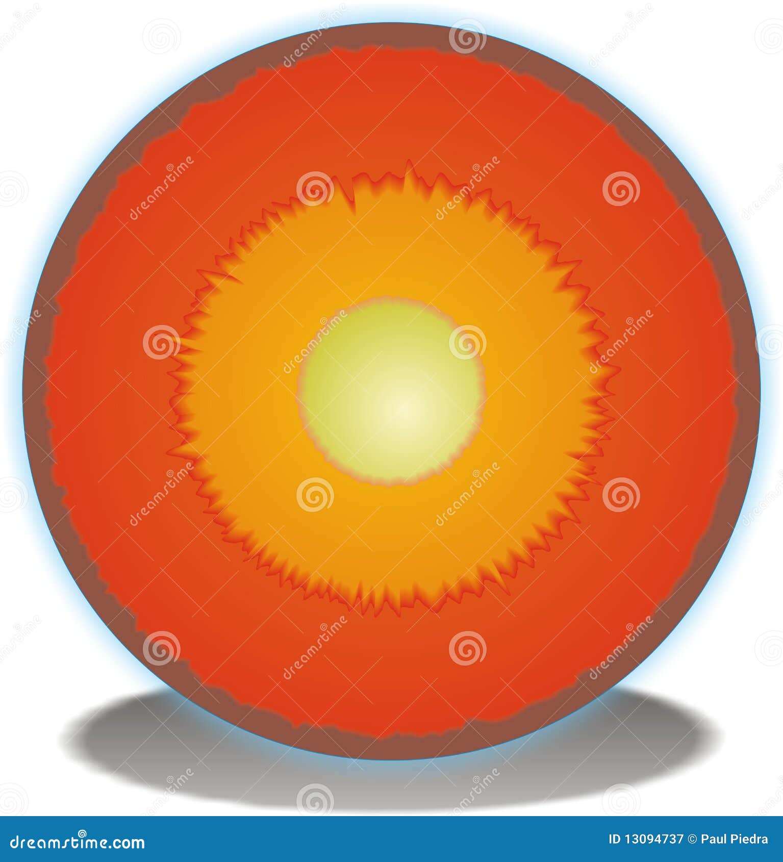 Dwarsdoorsnede Van De Kern Van De Aarde Vector Illustratie ...