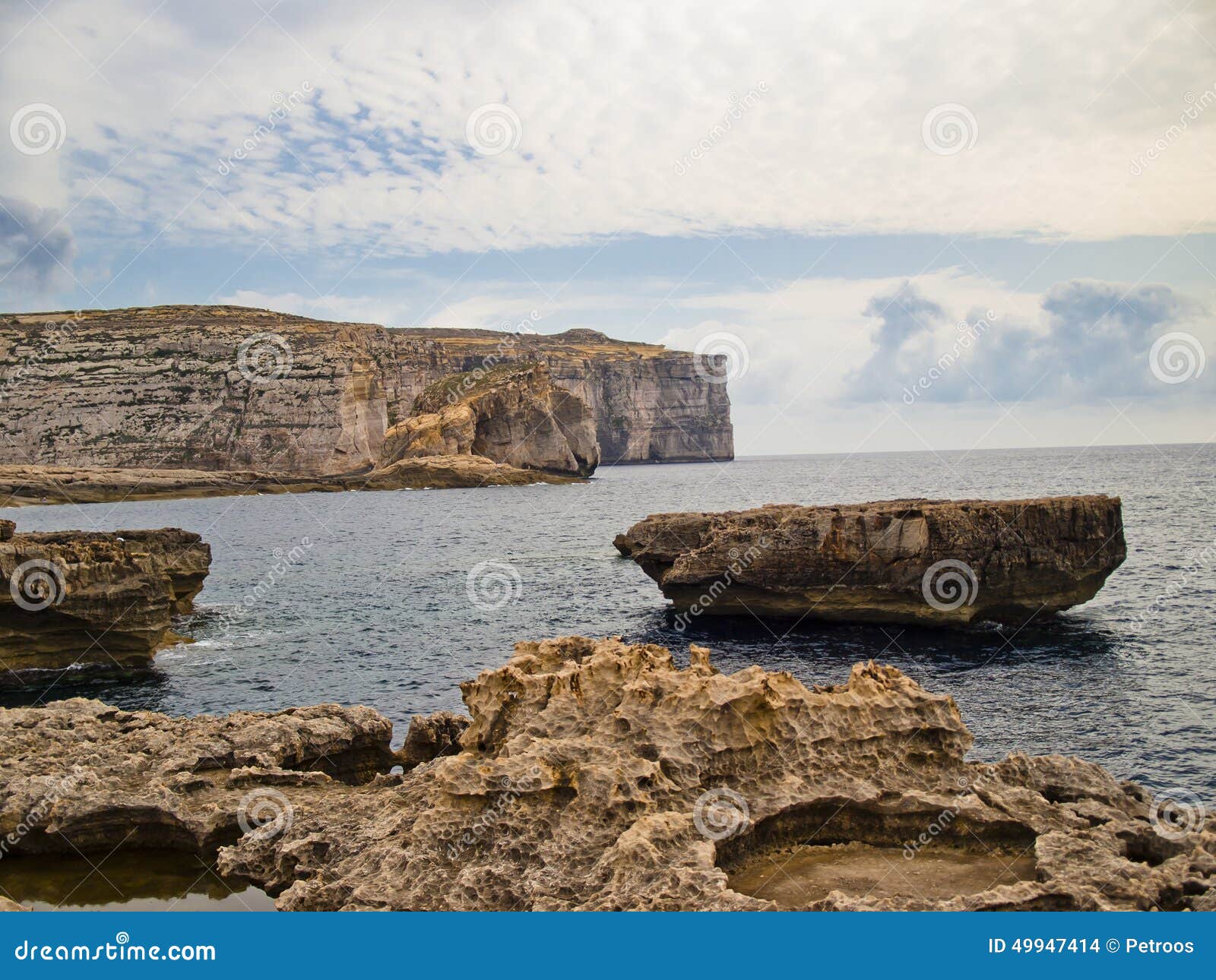 Dwejra Bay stock photo. Image of rocky, scenic, malta - 49947414