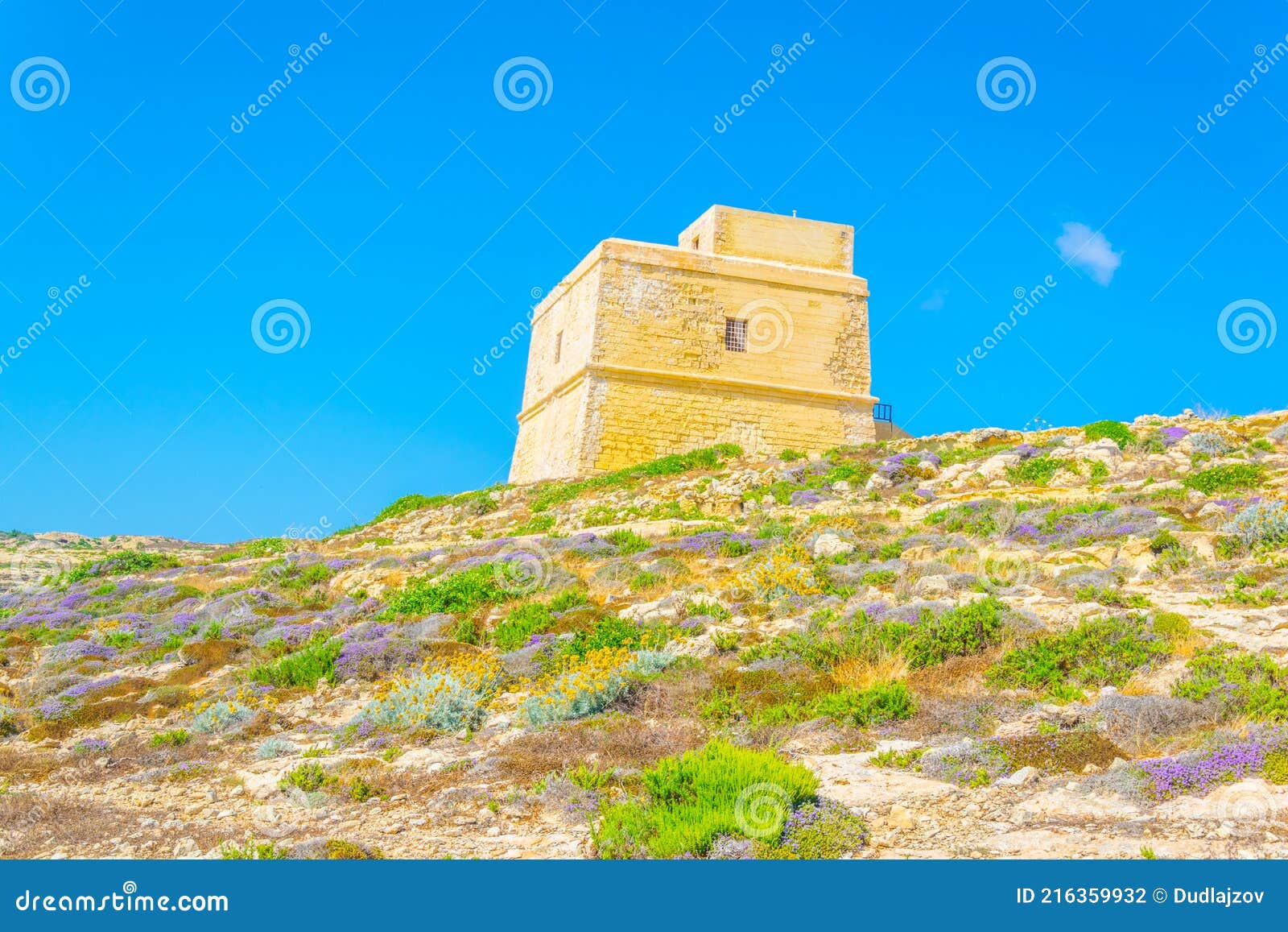 Dwejra Tower on Gozo, Malta Stock Photo - Image of island, architecture ...