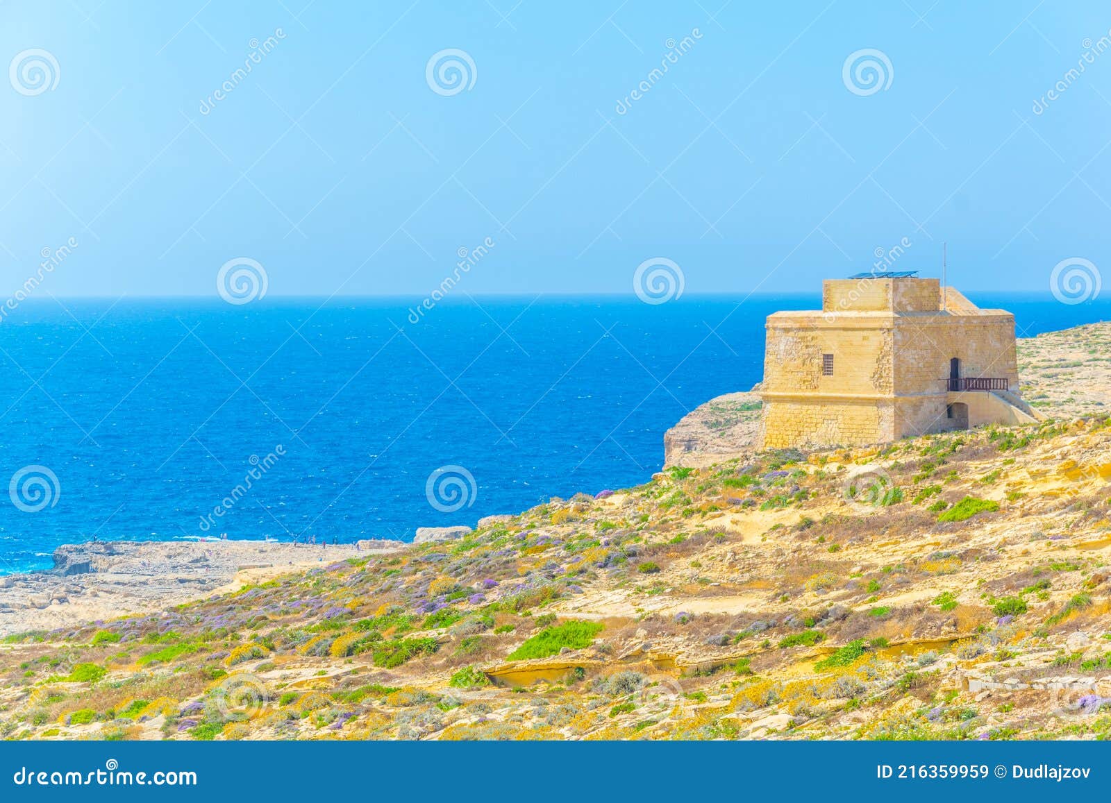 Dwejra Tower on Gozo, Malta Stock Image - Image of mediterranean ...