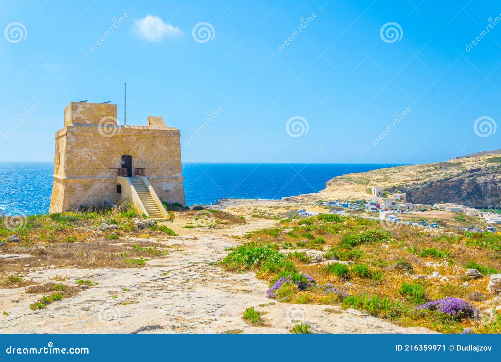 Dwejra Tower on Gozo, Malta Stock Image - Image of travel, outdoor ...