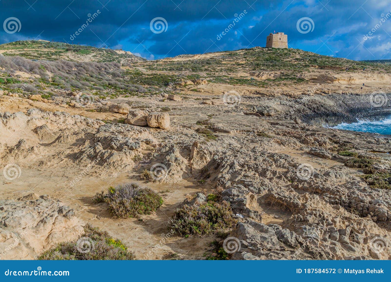 Dwejra Tower on the Island of Gozo, Mal Stock Photo - Image of outdoor ...