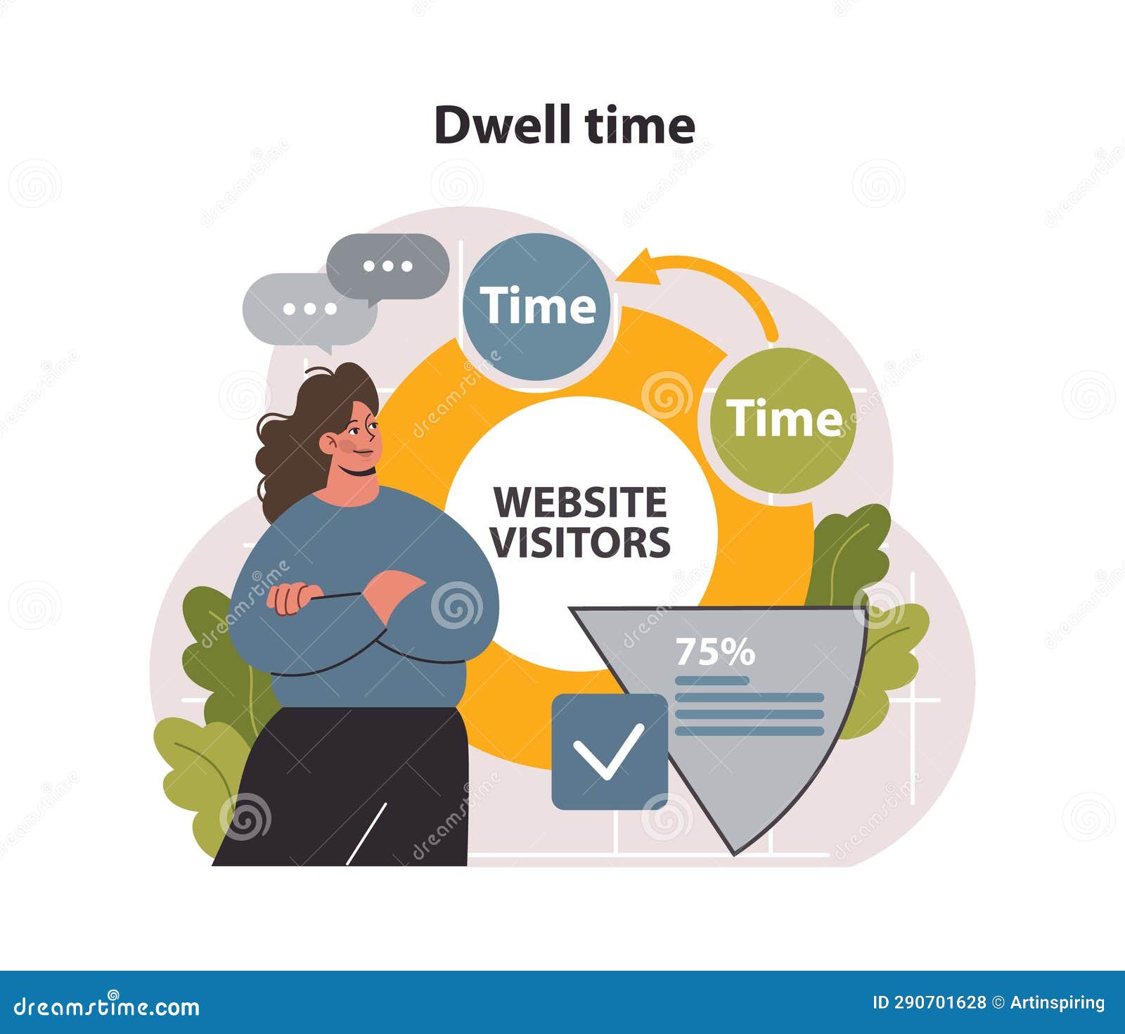 Increase Dwell Time Blue Gradient Concept Icon Vector Illustration ... Increase Dwell Time Blue Gradient Concept Icon Vector Illustration ...