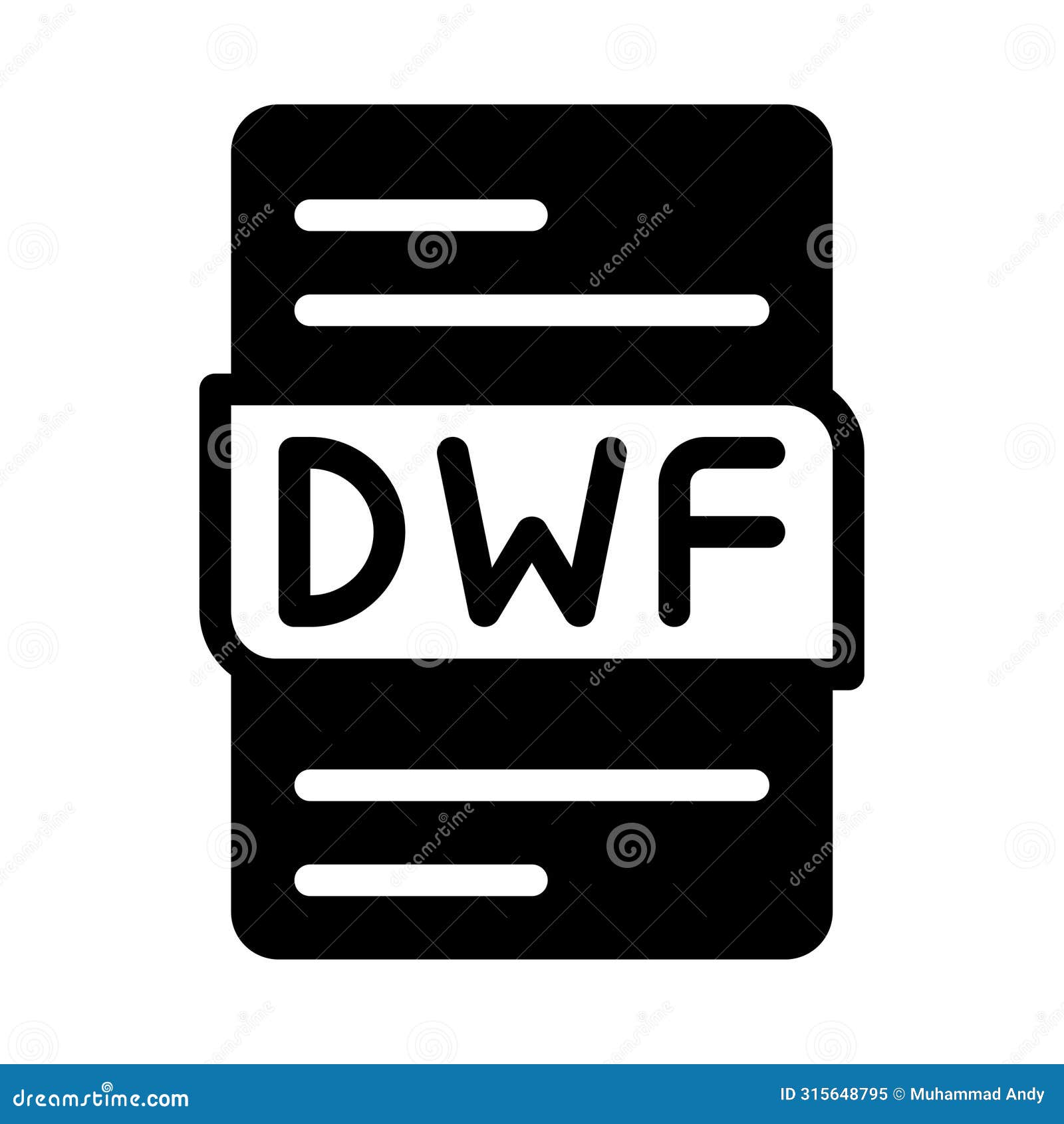 Dwf Format File Type Icons. Document Extension Symbol Icon. with a ...
