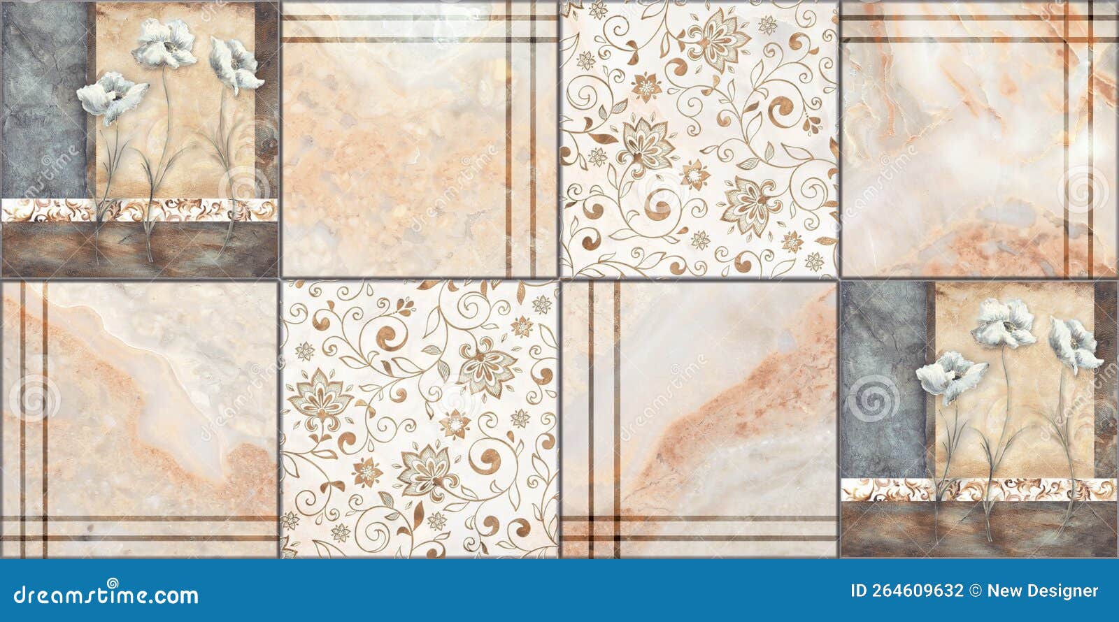 Ceramic Wall Tile Decor with Multi Color Continuous Joint Design. Also ...