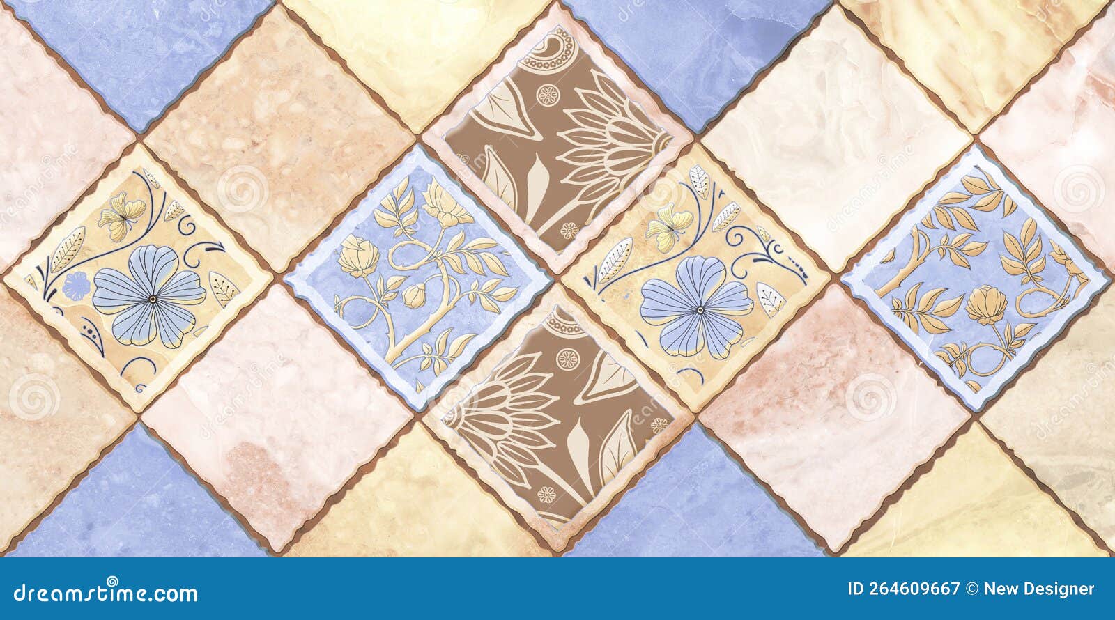 Ceramic Wall Tile Decor with Multi Color Continuous Joint Design. Also ...