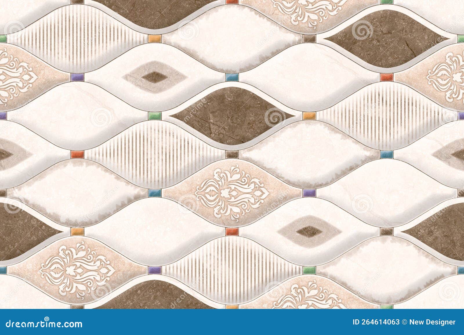 Ceramic Wall Tile Decor with Multi Color Continuous Joint Design. Also ...