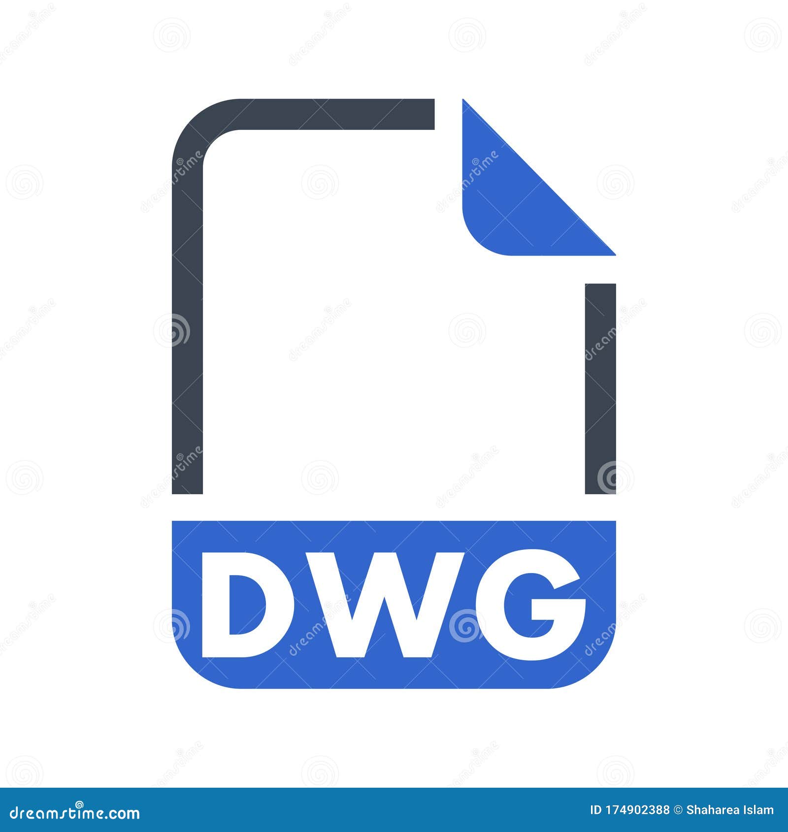 DWG File format icon stock vector. Illustration of document - 174902388