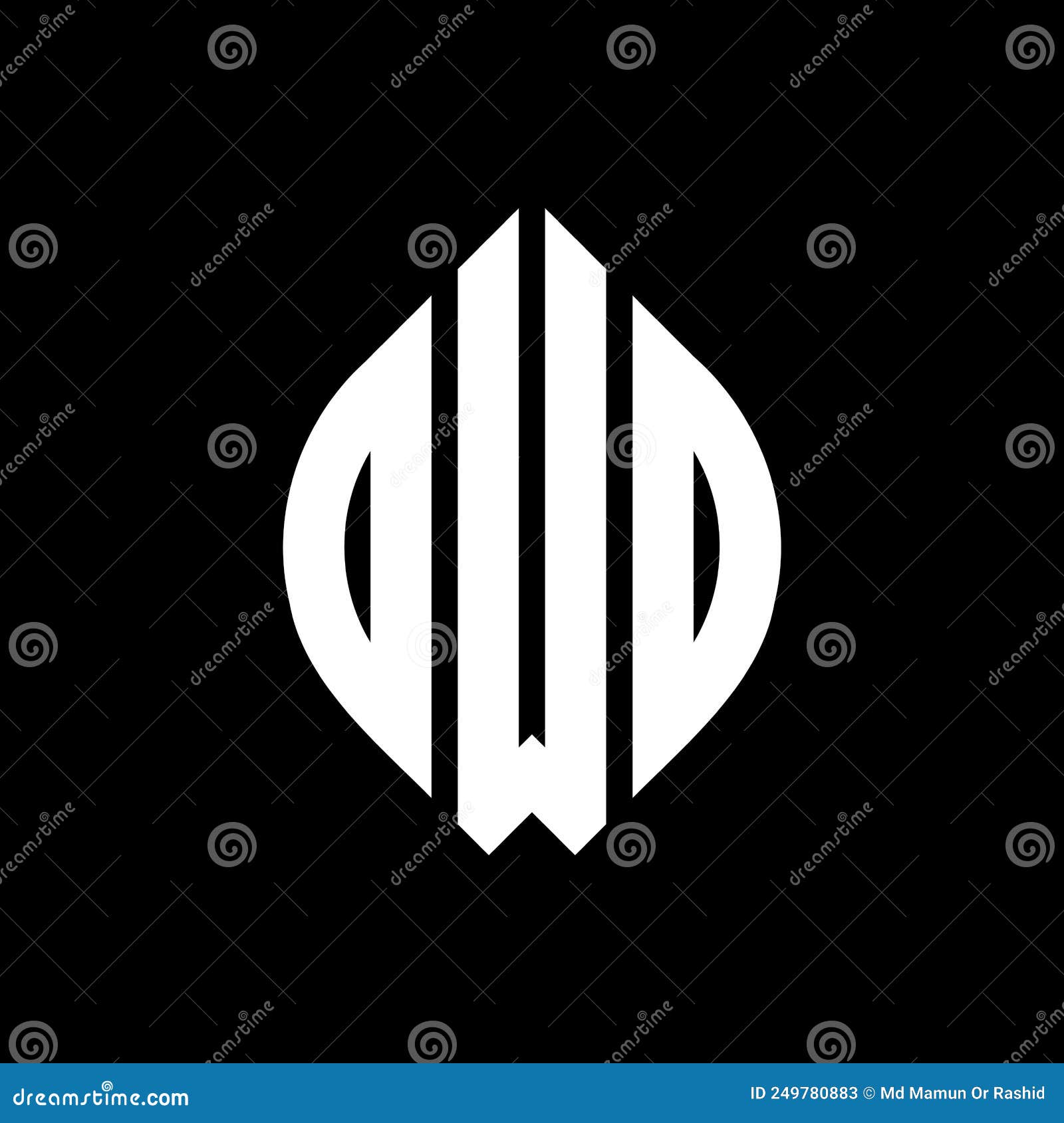 DWO Circle Letter Logo Design with Circle and Ellipse Shape. DWO ...