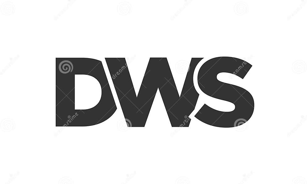 DWS Logo Design Template with Strong and Modern Bold Text. Initial ...