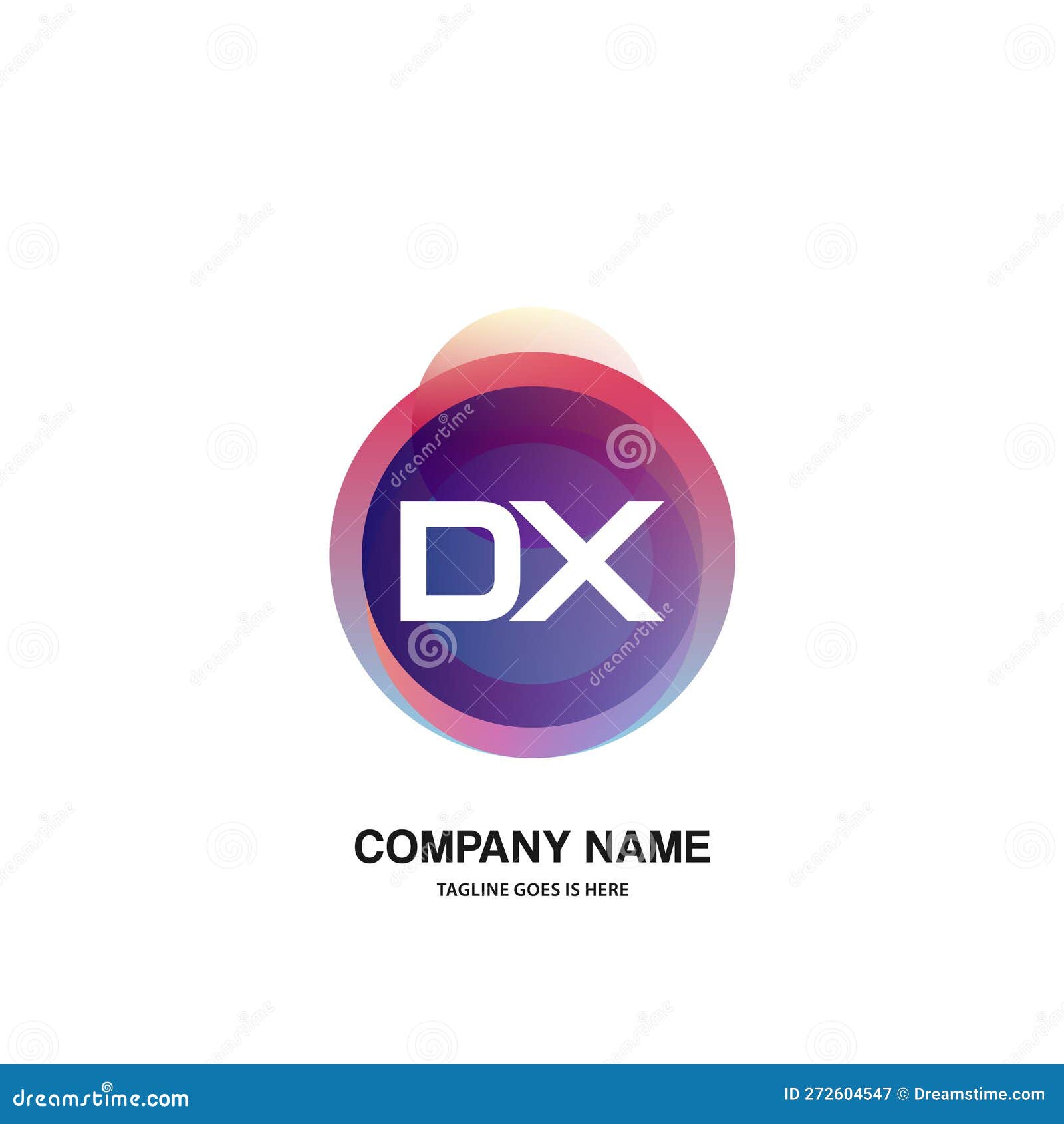 DX Initial Logo with Colorful Circle Template Vector Stock Vector ...