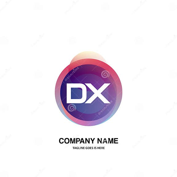 DX Initial Logo with Colorful Circle Template Vector Stock Vector ...