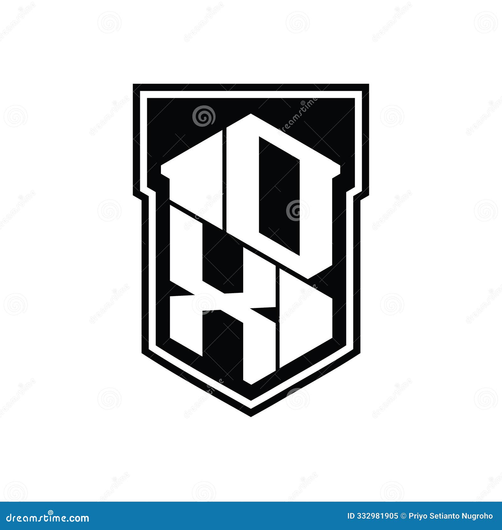 DX Logo Monogram Hexagon Geometric Up and Down Inside Shield Isolated ...