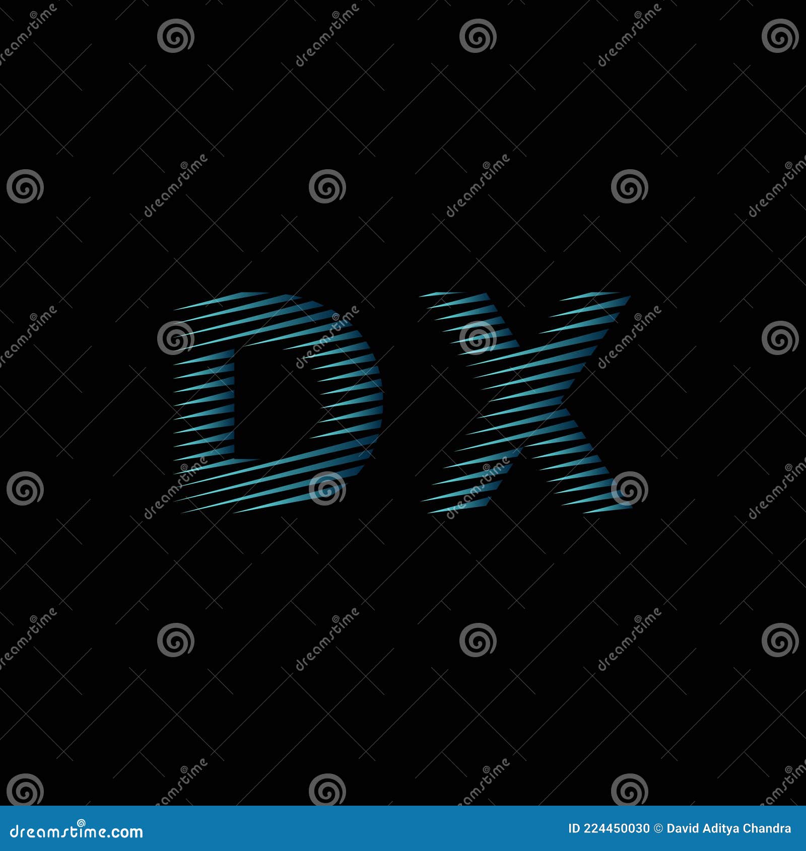 DX Monogram Lines Style Blue Light Vector Stock Vector - Illustration ...