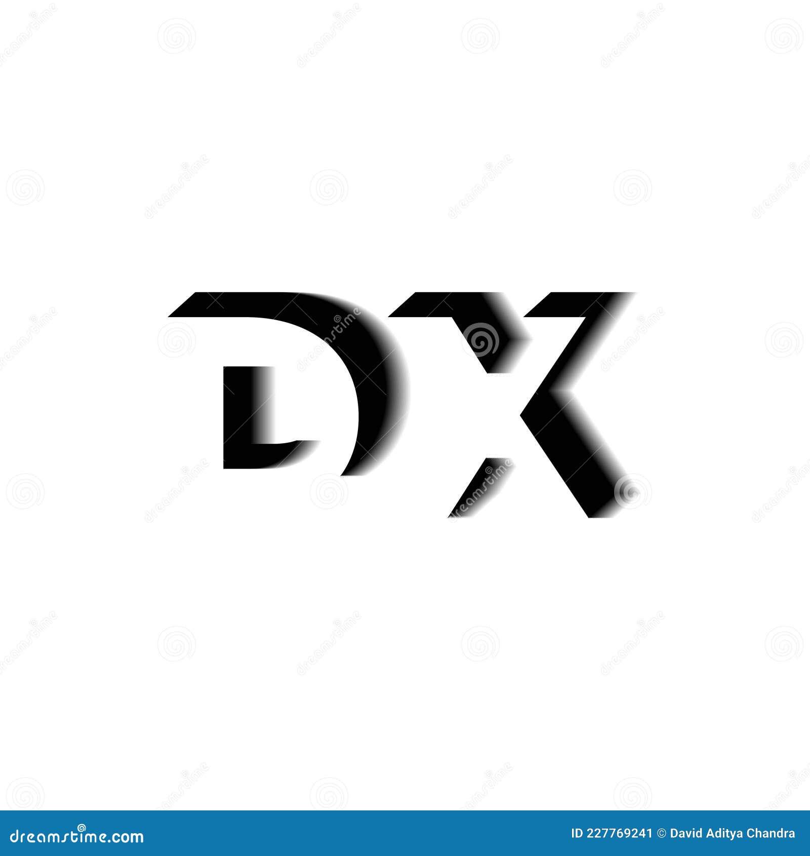 DX Monogram Shadow Shape Style Stock Vector - Illustration of vector ...