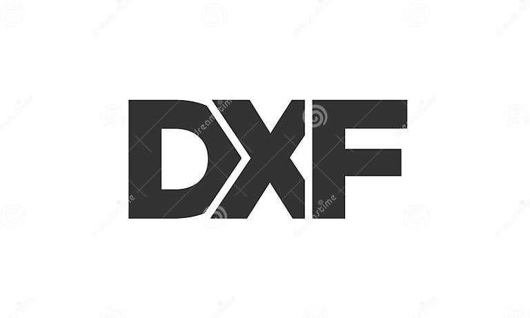 DXF Logo Design Template with Strong and Modern Bold Text. Initial ...