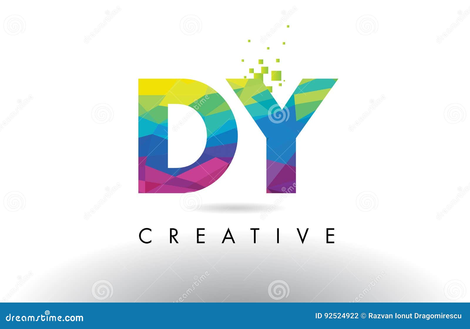 DY D Y Colorful Letter Origami Triangles Design Vector. Stock Vector ...