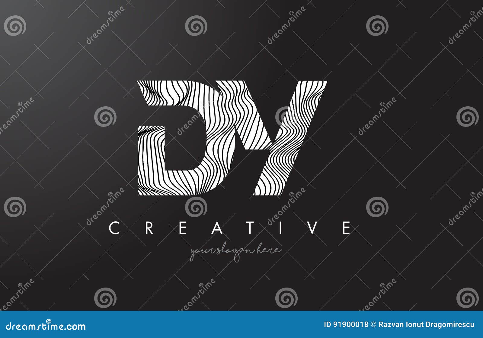 DY D Y Letter Logo with Zebra Lines Texture Design Vector. Stock Vector ...