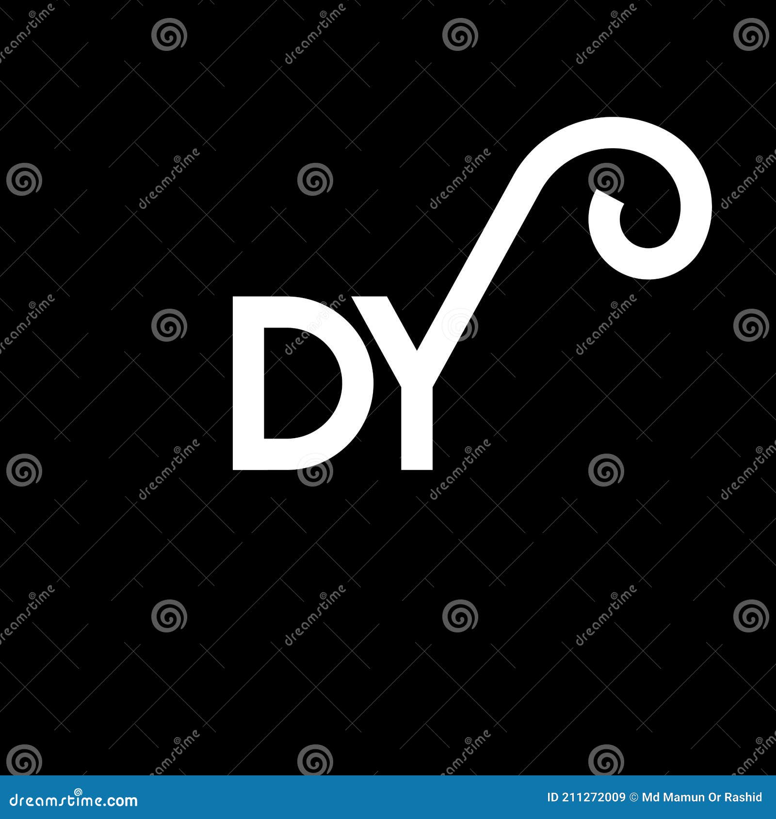 DY Letter Logo Design on Black Background. DY Creative Initials Letter ...