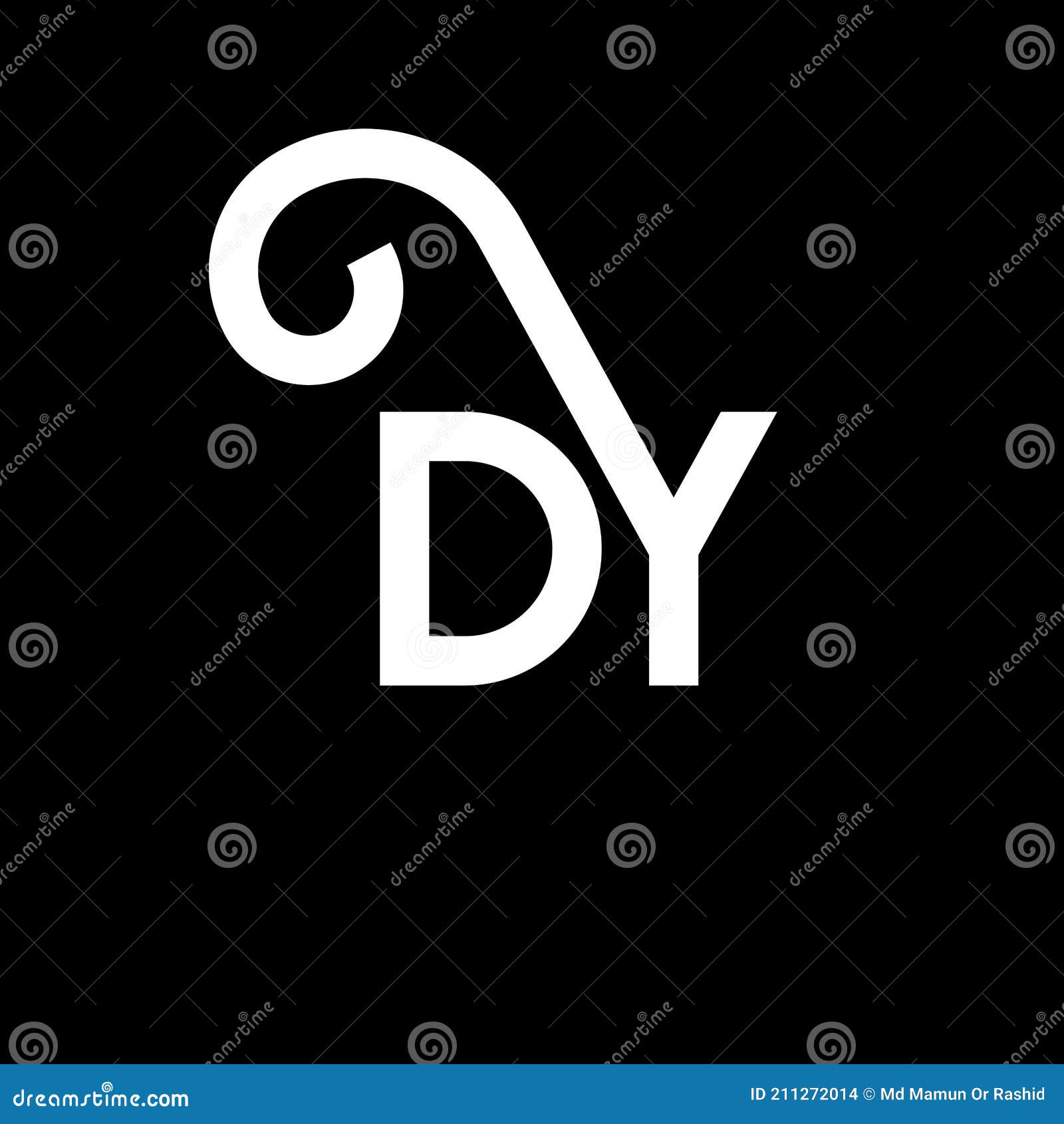 DY Letter Logo Design on Black Background. DY Creative Initials Letter ...