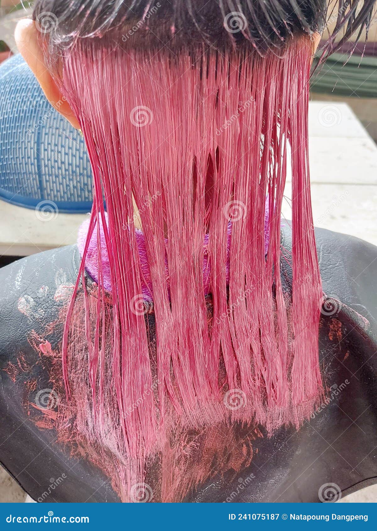 Dye a Beautiful Pink Highlighter Hair Color. Stock Image - Image of ...